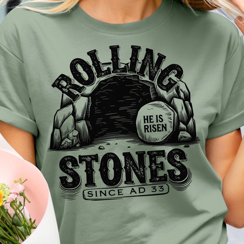 Rolling Stones PNG, He is Risen PNG, Easter Christian Sublimation ...