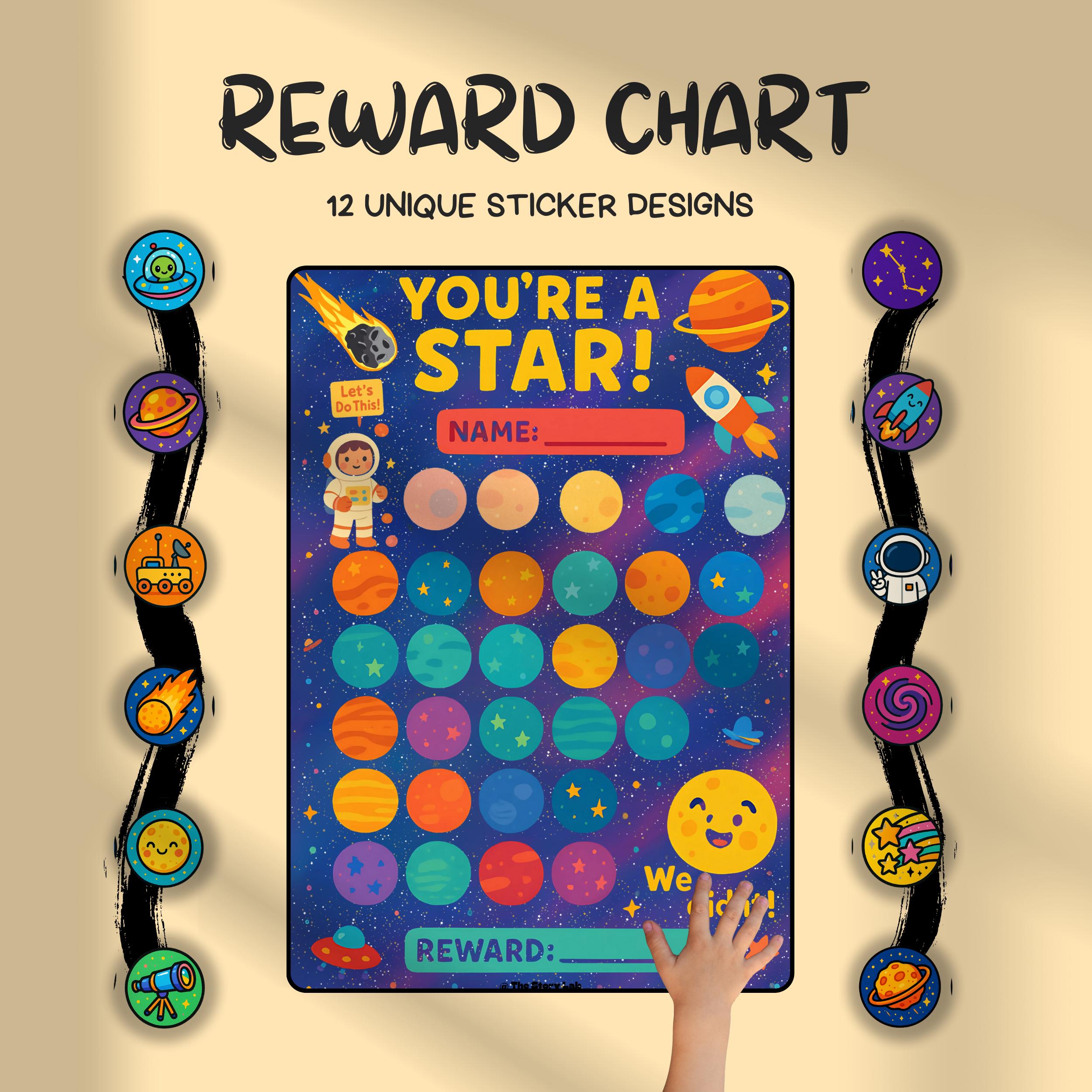 Space Reward Chart for Kids: Printable Chore & Behavior Tracker (PDF ...