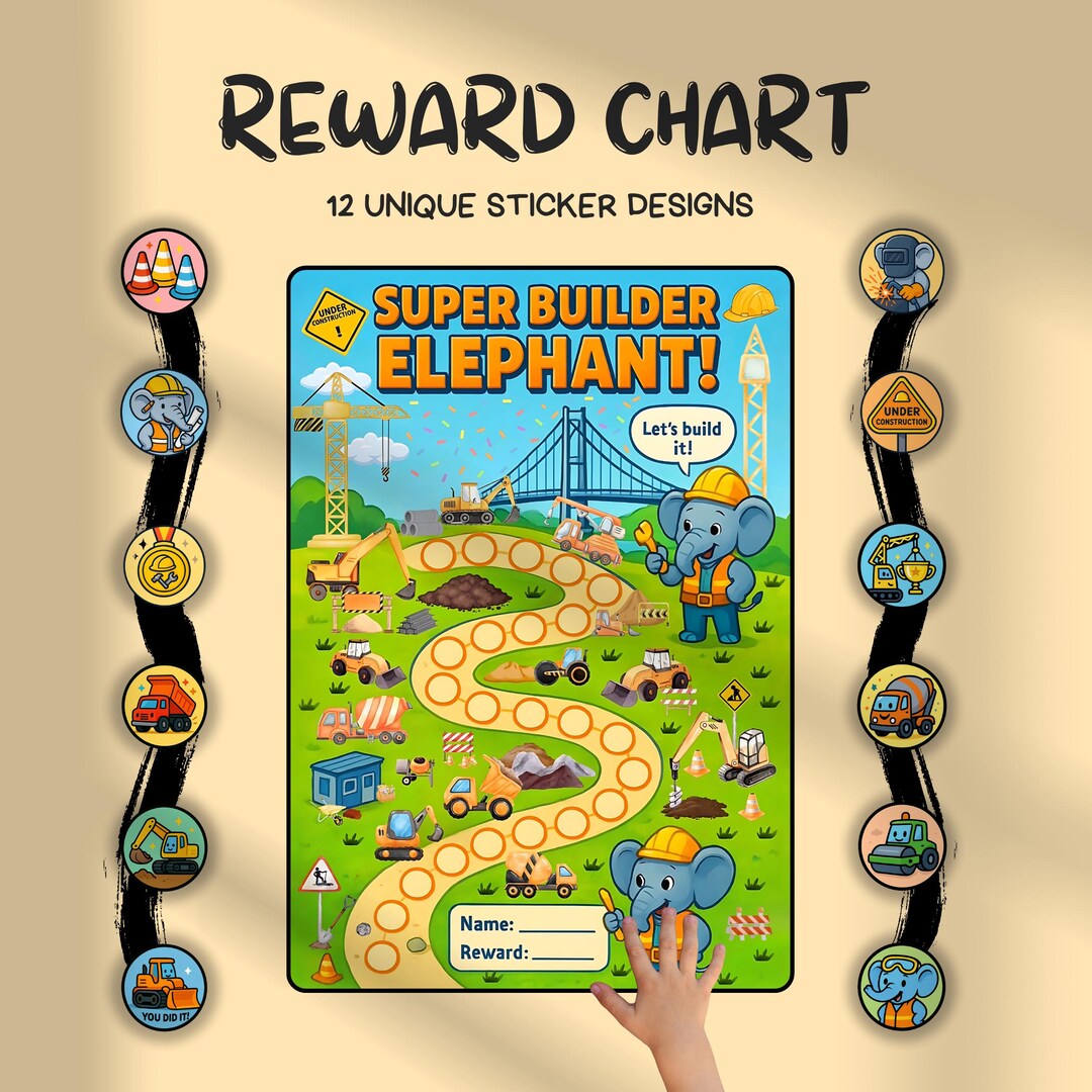Printable Reward Chart for Kids With Stickers (digital Download) - Etsy