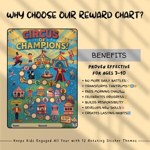 Reward Chart Circus Theme for Kids Instant Download Printable Behavior ...