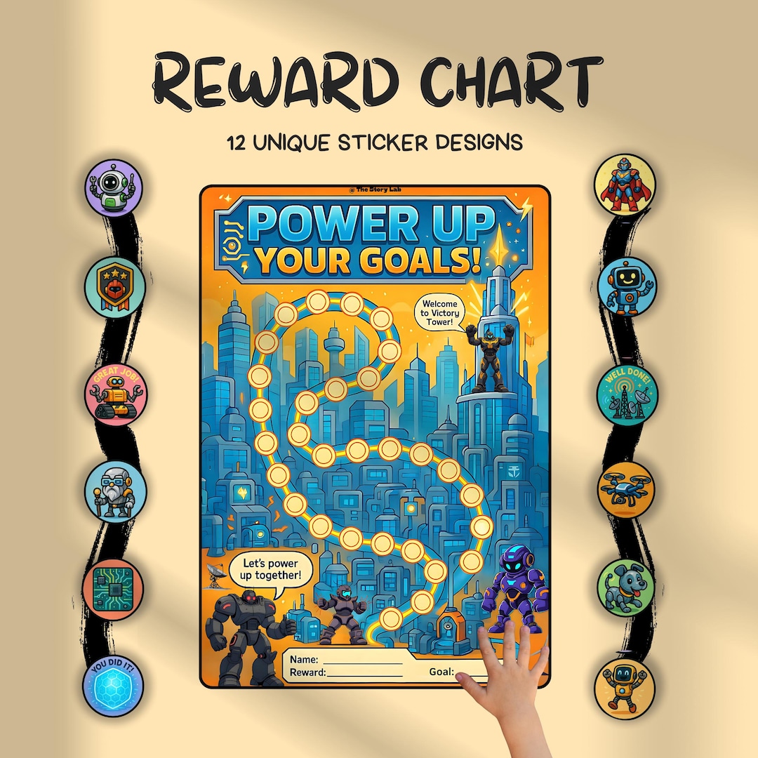 Robot Reward Chart for Kids: Printable Chore & Behavior Tracker ...