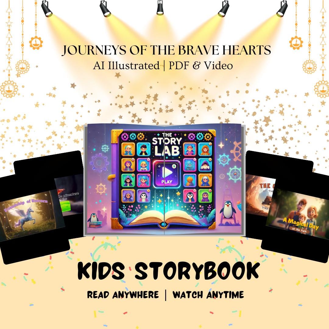 Journeys of the Brave Hearts – AI Illustrated Digital Storybook Bundle ...