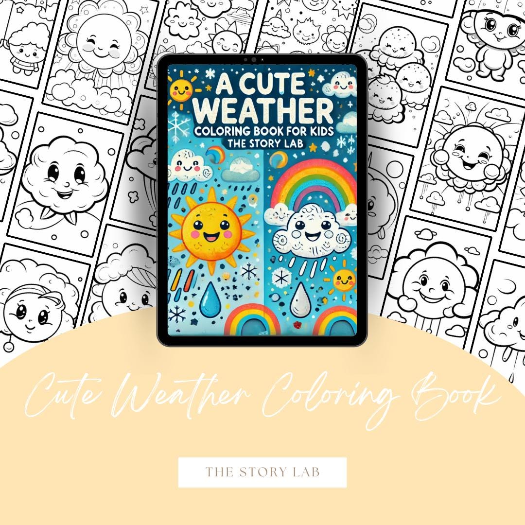 Cute Weather Coloring Pages | Digital Download | Kids Activity Pages ...