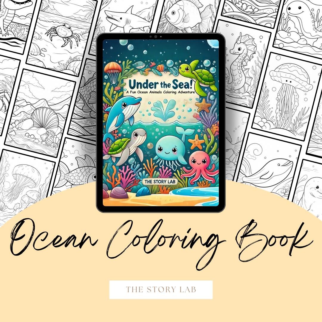 Cute Ocean Coloring Book | Digital Download | Kids Activity Pages | PDF ...