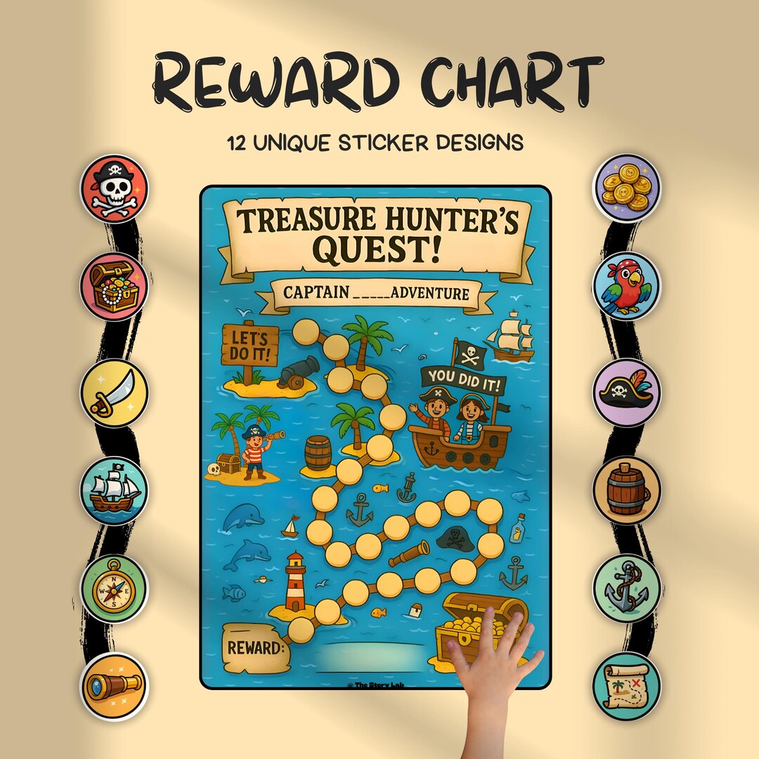 Pirate Reward Chart for Kids: Printable Behavior & Chore Tracker ...