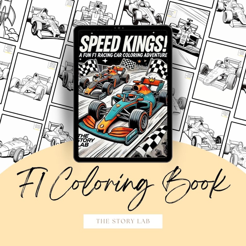 F1 Themed Coloring Book | Digital Download | Kids Activity Pages PDF ...