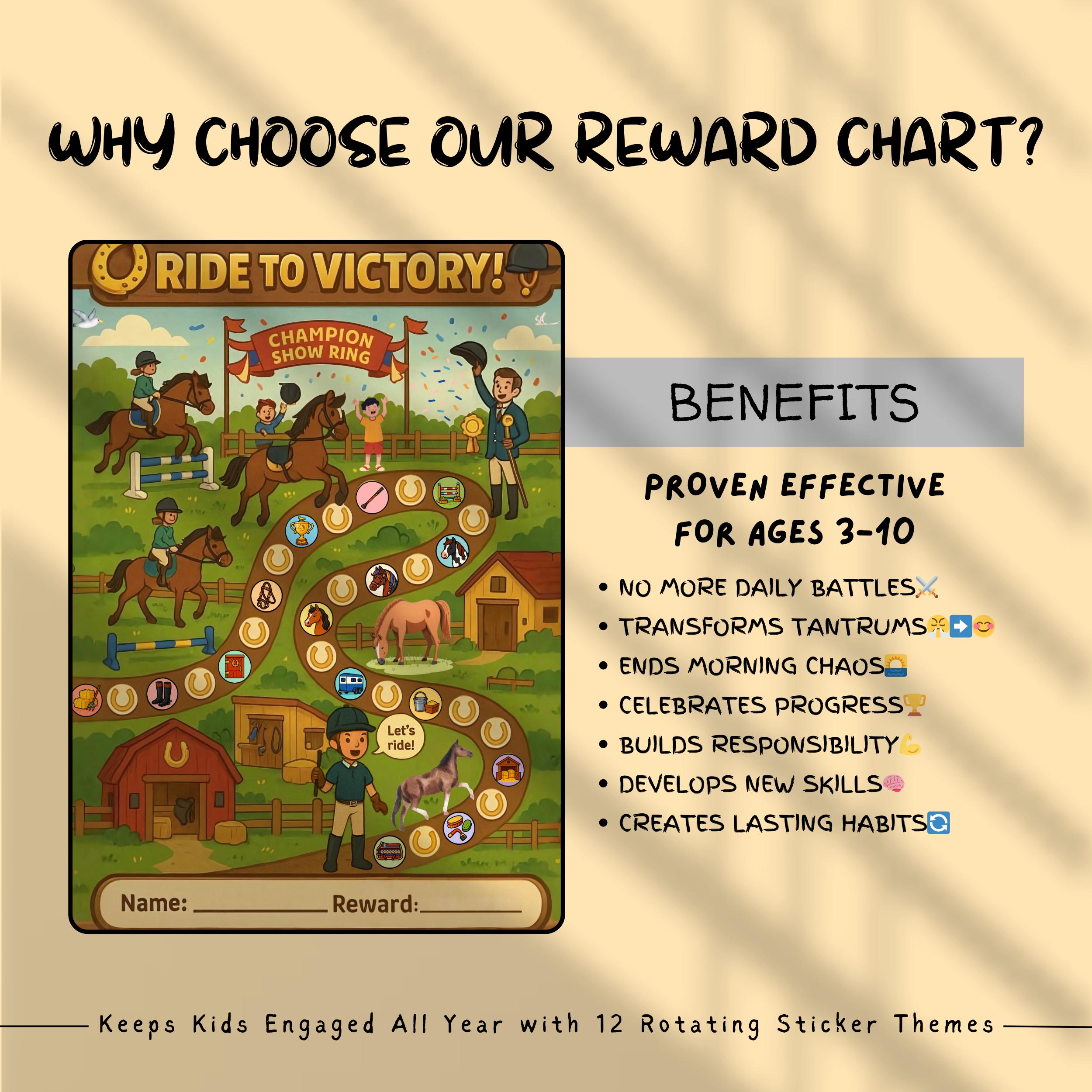 Equestrian Reward Chart for Kids: Horse Theme, Chore & Potty Training ...