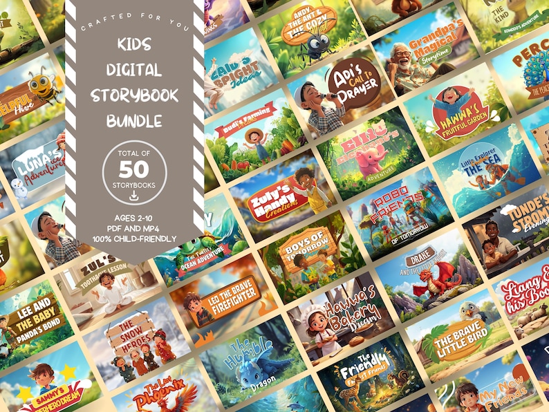 Kids Digital Storybook Bundle V1 – 50 Animated MP4 Videos & Printable ...