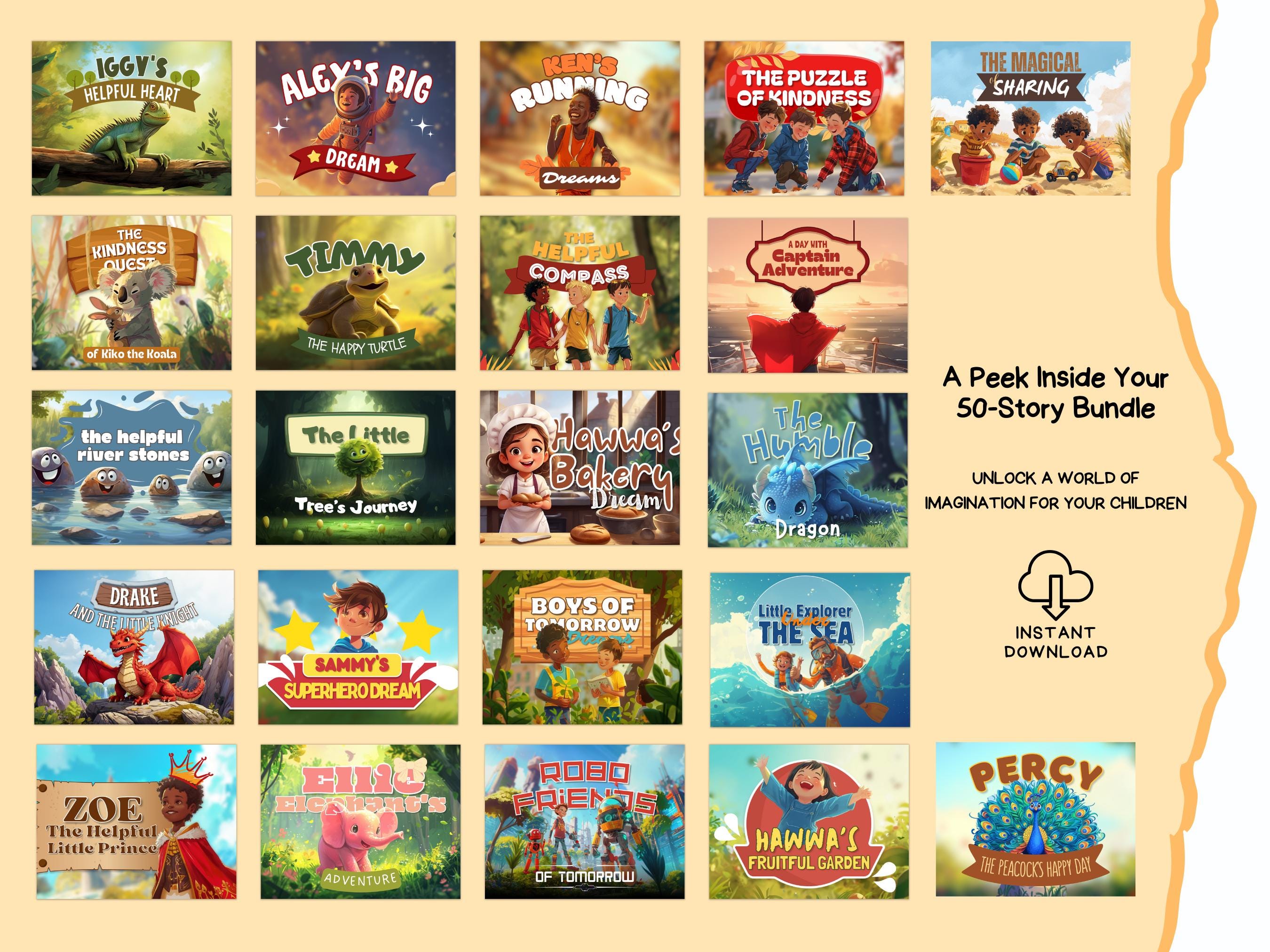 Kids Digital Storybook Bundle V1 – 50 Animated MP4 Videos & Printable ...