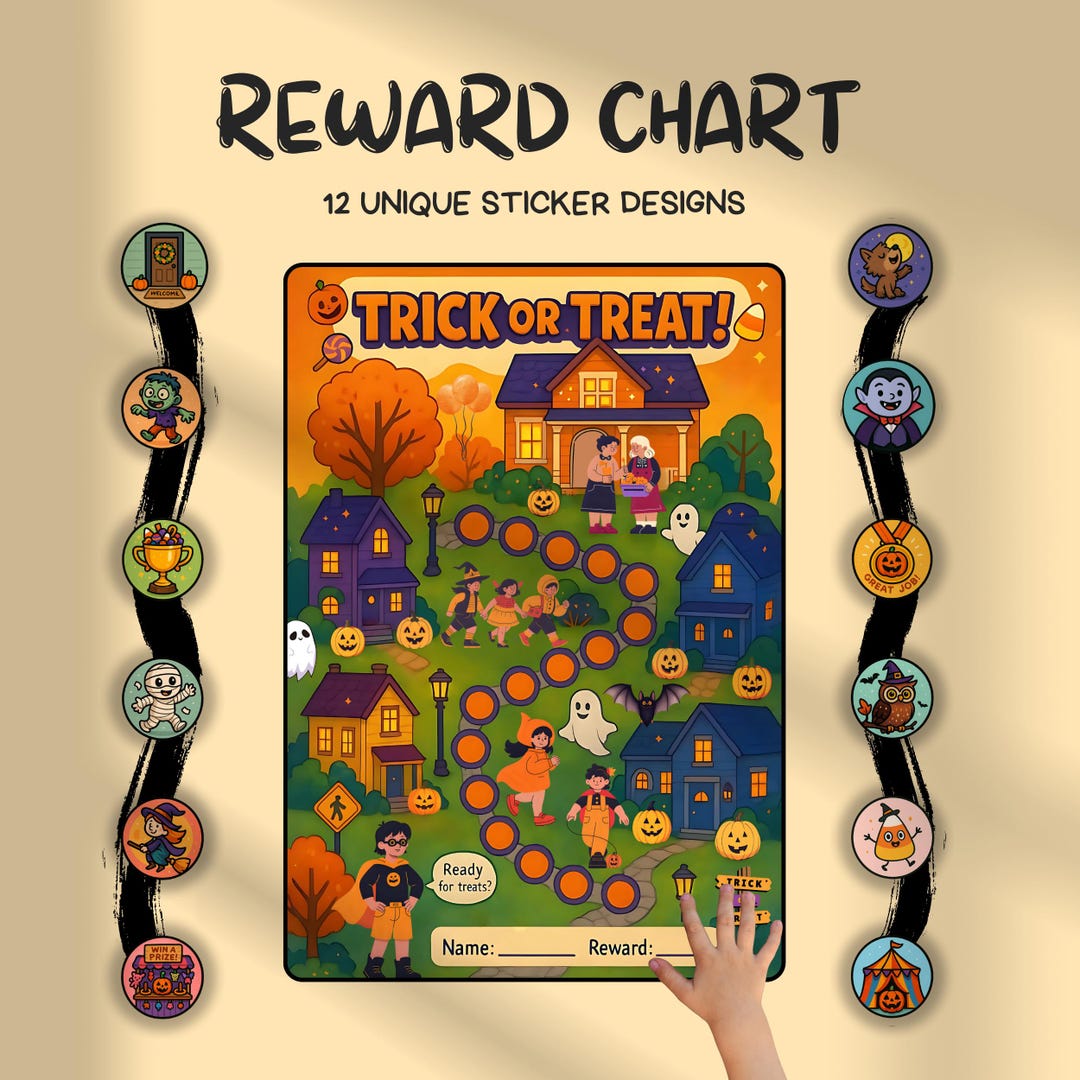 Halloween Reward Chart for Kids: Printable Chore & Potty Training ...