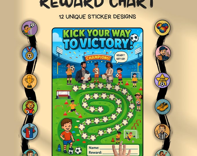 Kids Reward Chart - Soccer Printable - Kids Chore Chart - Routine Chart ...