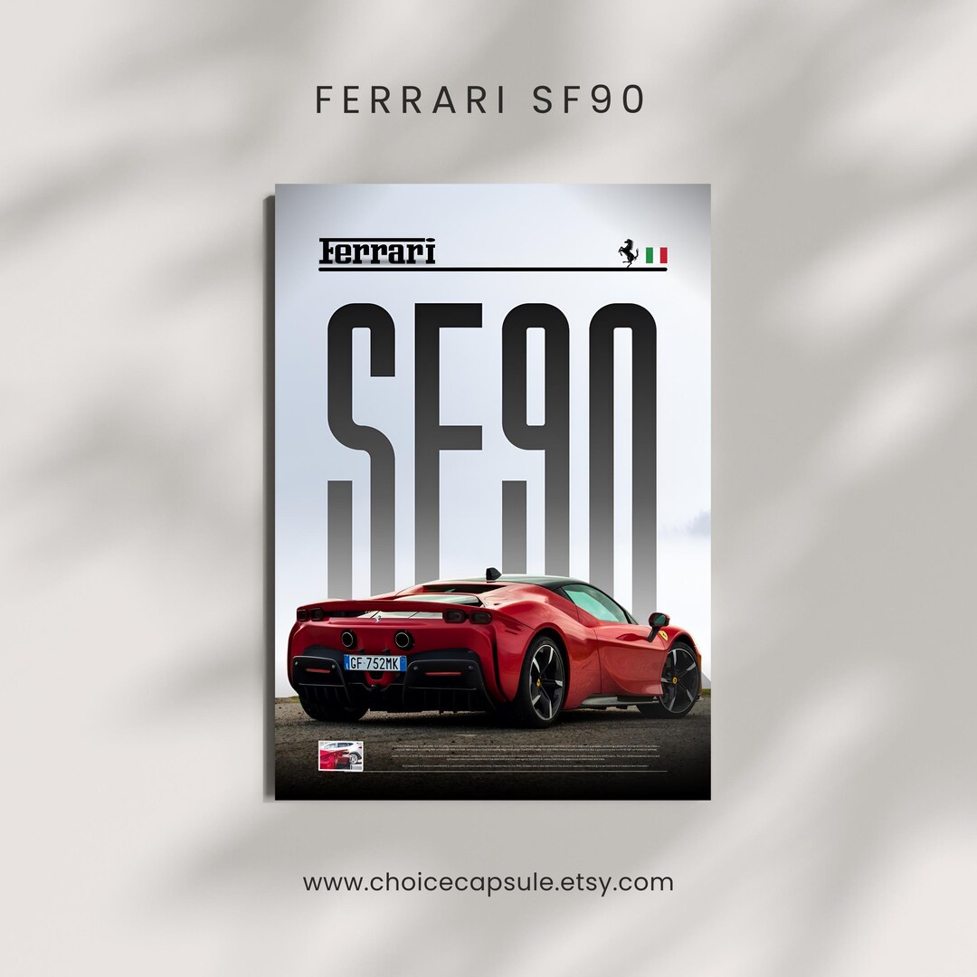 Ferrari SF90 High Quality Digital Poster, 600 DPI, No Watermark. - Etsy