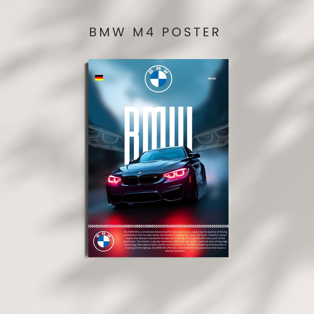 BMW M4 Poster – High-quality 4:5 Ratio | 5000 DPI Ultra HD Print ...