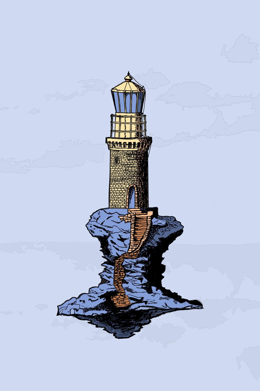 Tourlitis Lighthouse Wall Art, Greece Print, Greek Lighthouse, Home ...