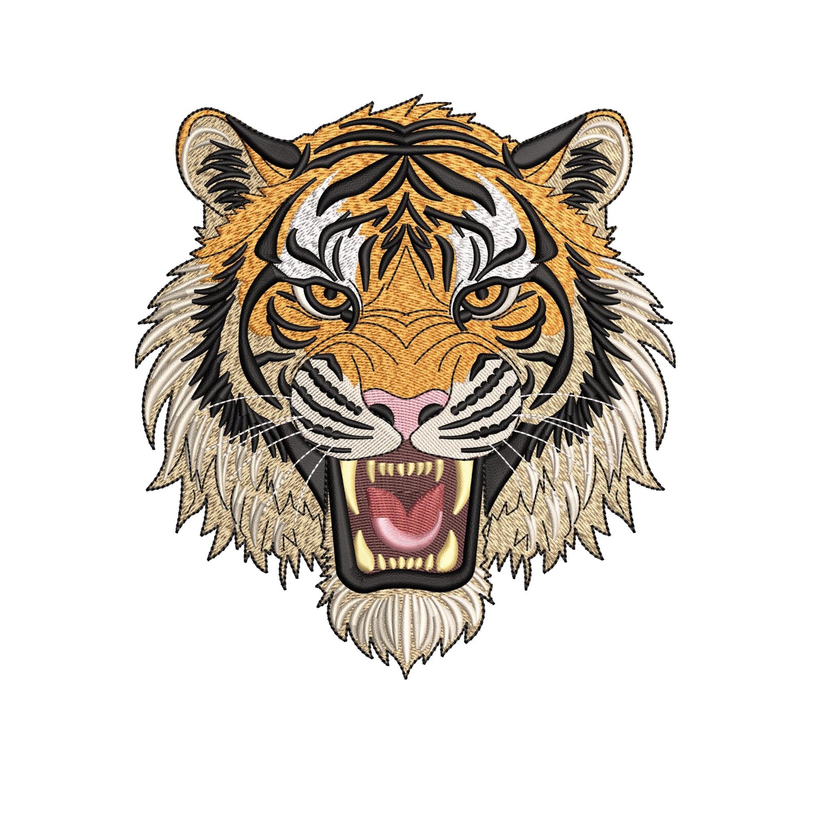 Tiger Face Embroidery Design - 5 Sizes Available - Instant Download ...
