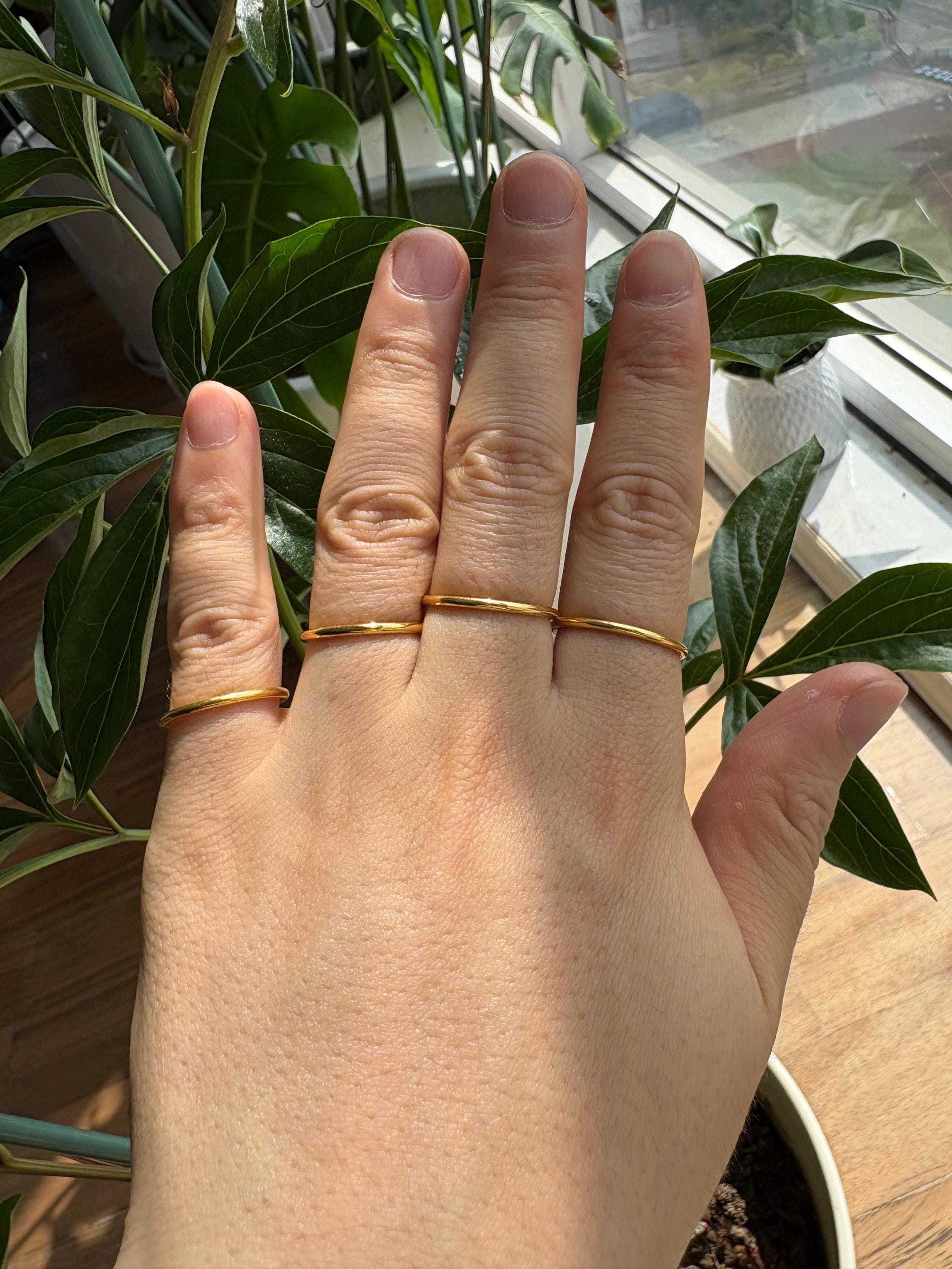 Minimalist 24k Solid Gold Stacking Ring, Pinky / Little Finger Ring ...