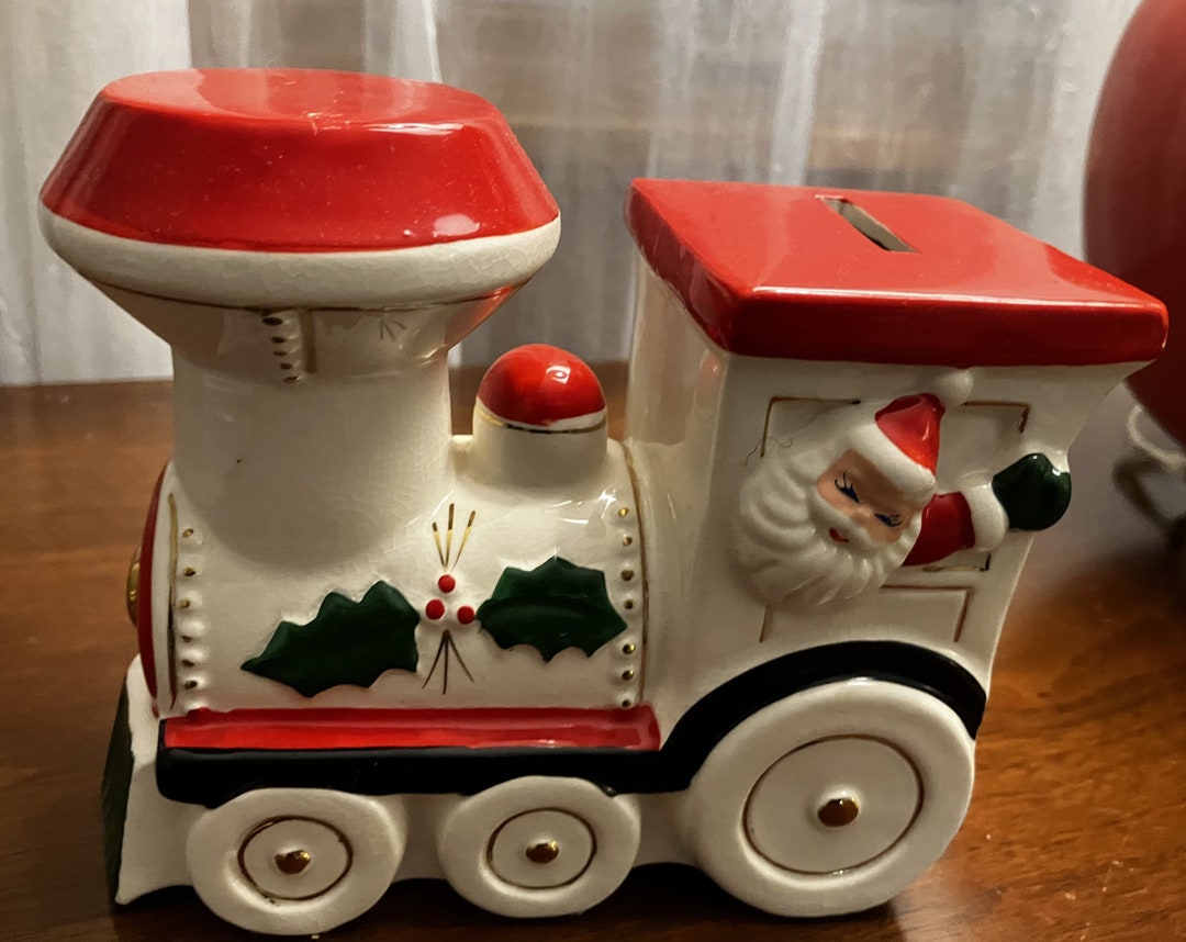 Ceramic Christmas Train Bank - Etsy