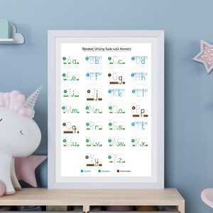 Alphabets With Numbers Poster - Educational Chart for Kids - Sky Grass ...