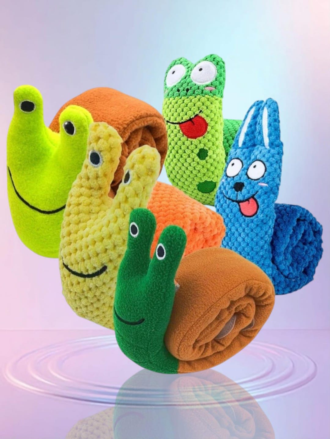 Interactive Foldable Snail Dog Puzzle Feeder: Durable Plush Toy With ...