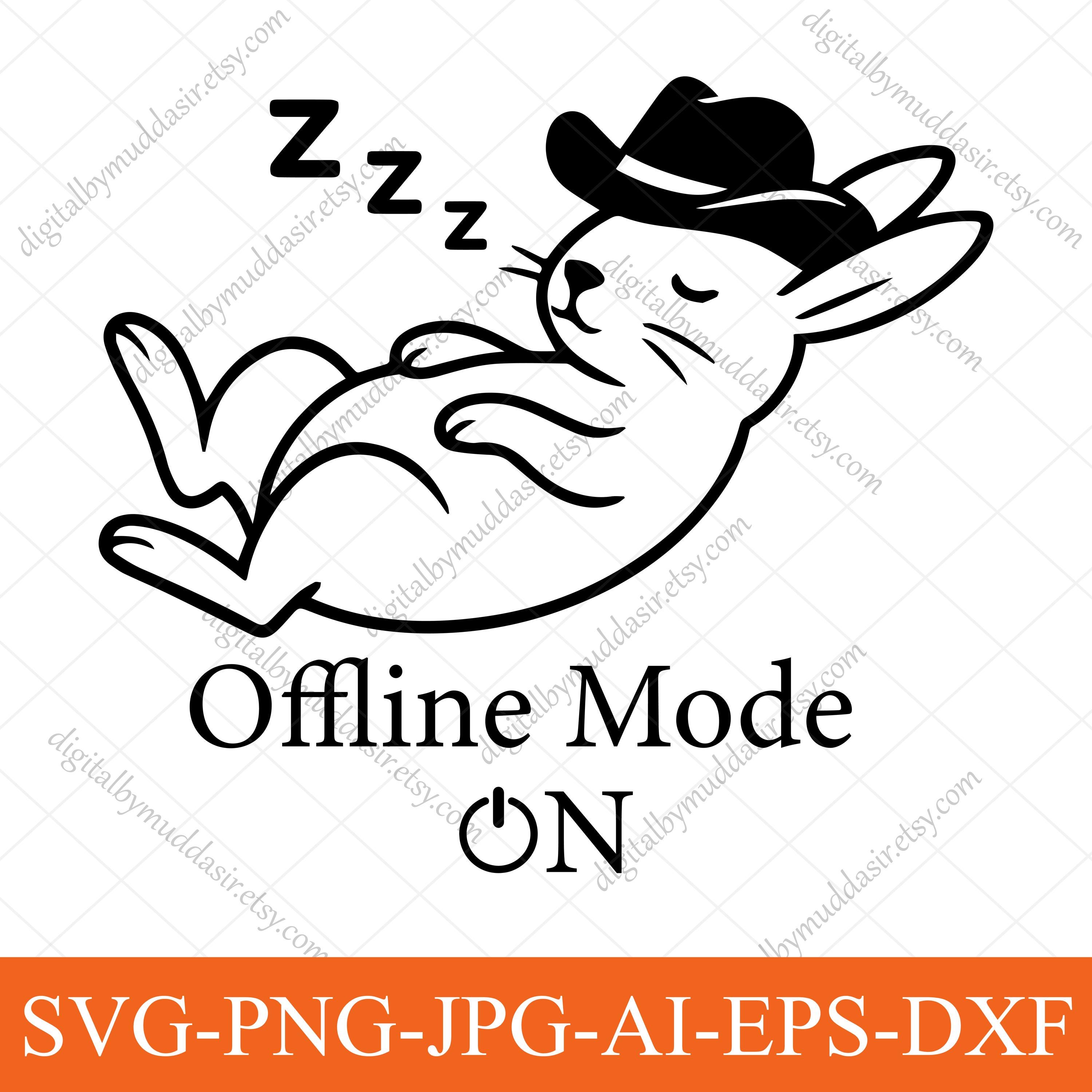 Funny Offline Mode SVG | Tech Inspired Svg | Funny Sleeping Rabbit SVG ...