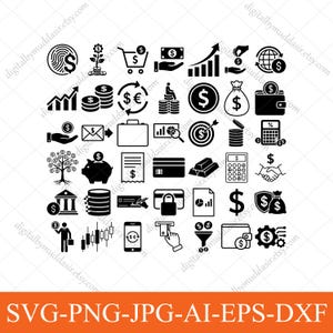Fintech Icons SVG Bundle,business Icons Svg Png,finance Icons,digital ...