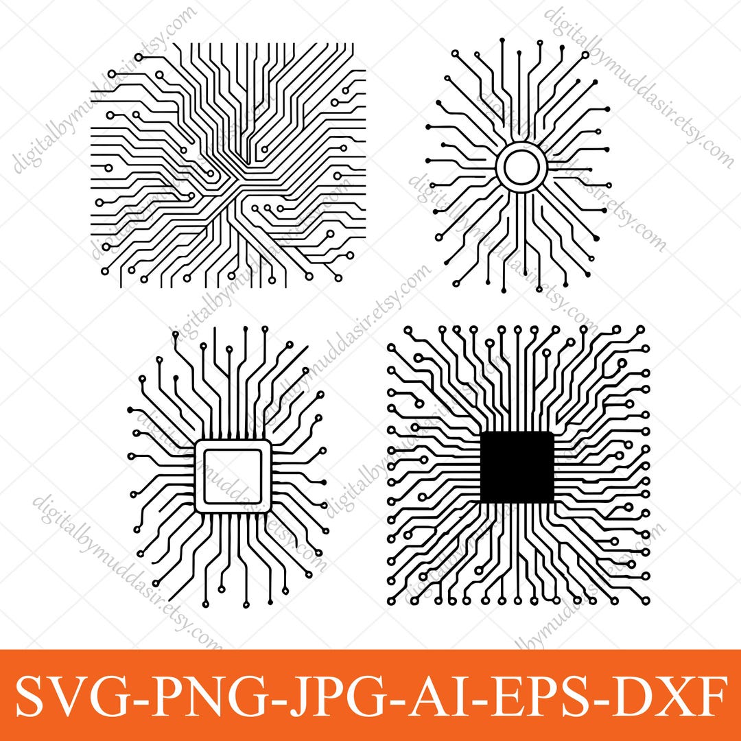 Tech Circuit Lines SVG | Chipboard Wire SVG | Circuit Board SVG ...
