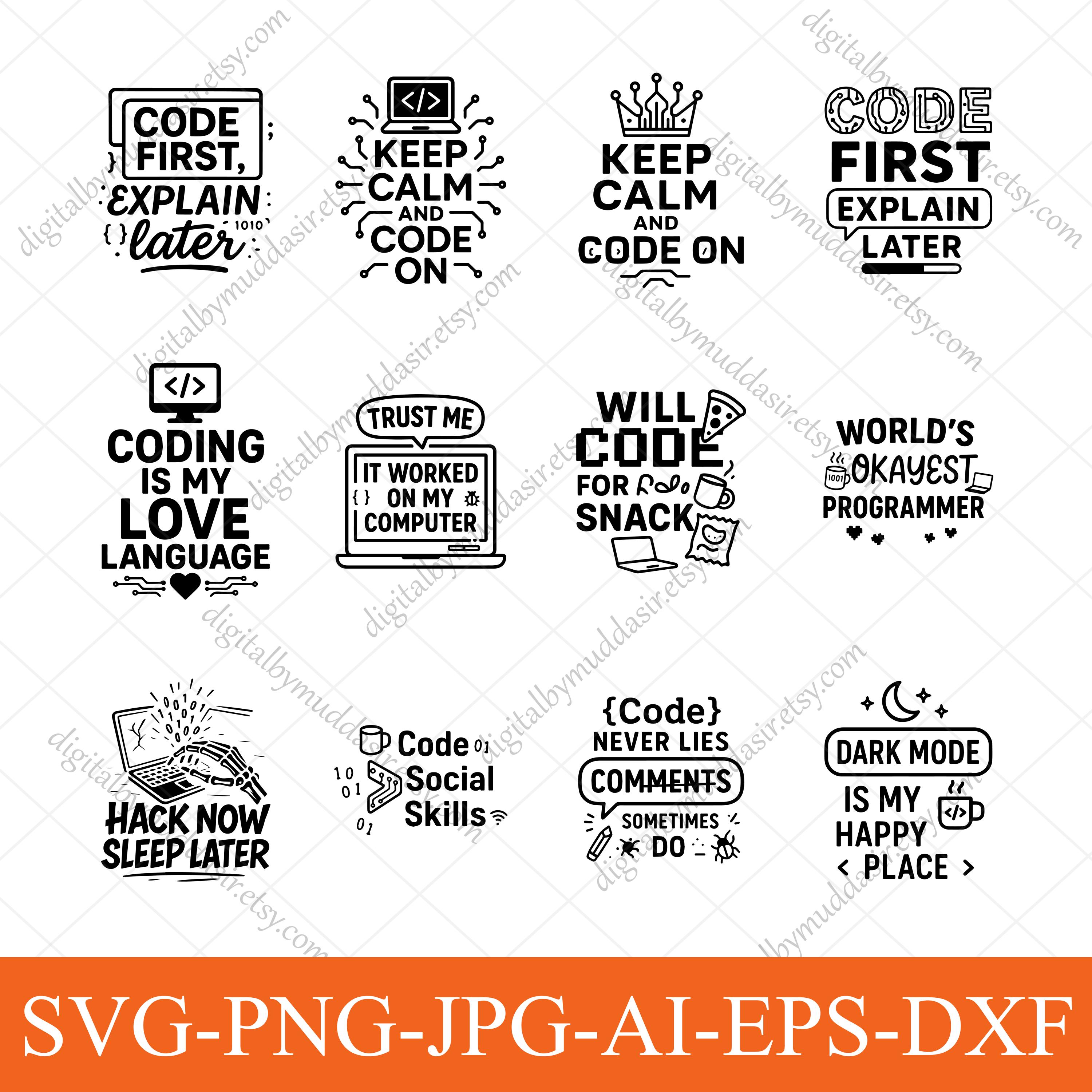 Programmer SVG Bundle, Coding Quote Svg Png, Computer Geek Svg, Nerd ...