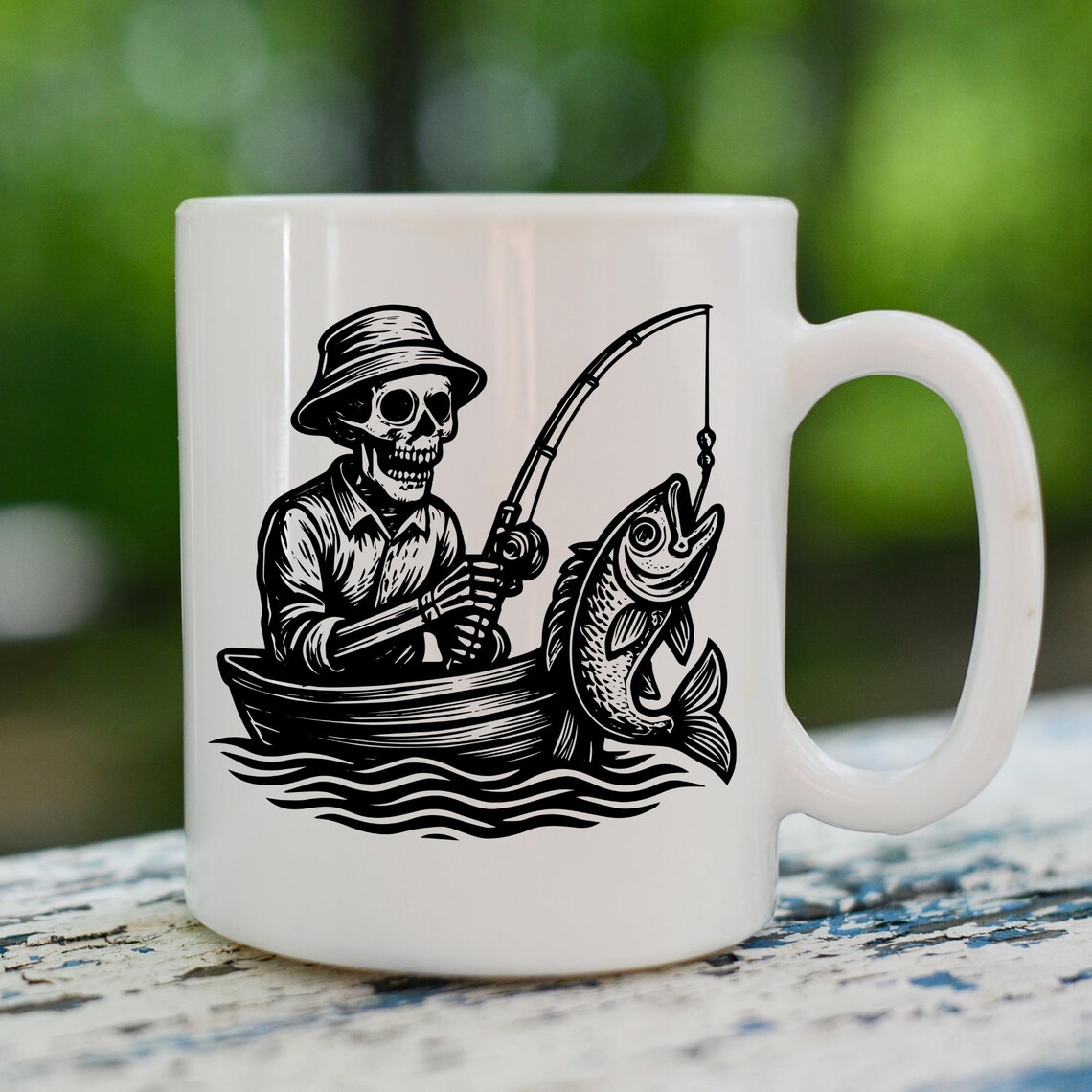 Skeleton Fisherman Svg, Skeleton Fisherman Holding Fish, Fisherman ...