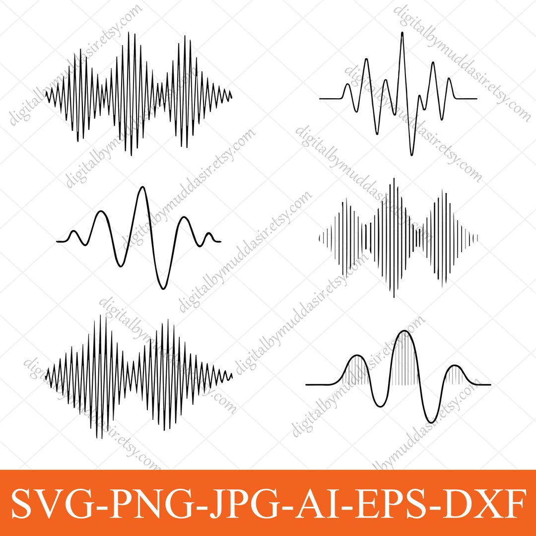 Sound Wave Svg Bundle, Audio Waveform Svg, Music Frequency Lines Svg ...