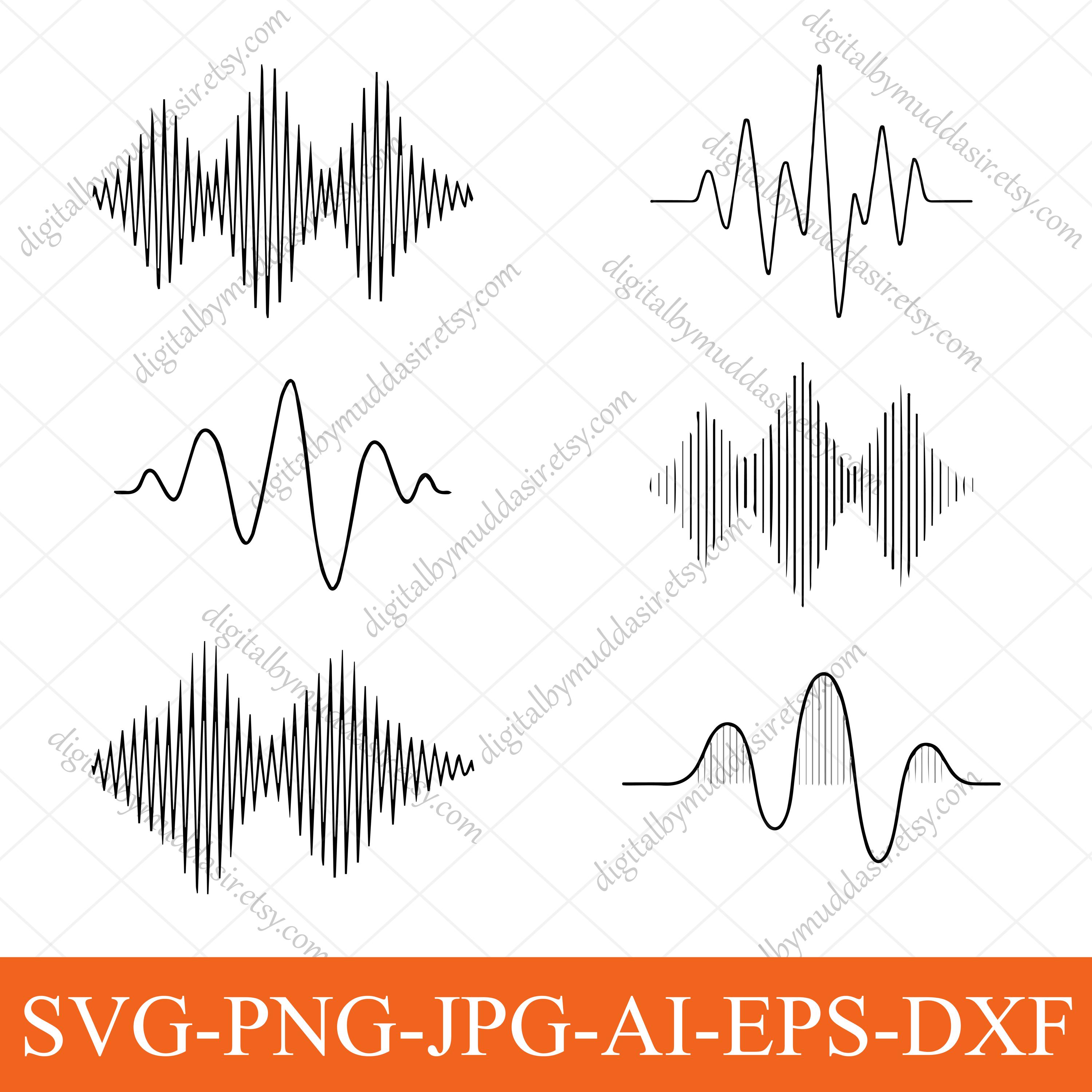 Sound Wave Svg Bundle, Audio Waveform Svg, Music Frequency Lines Svg ...