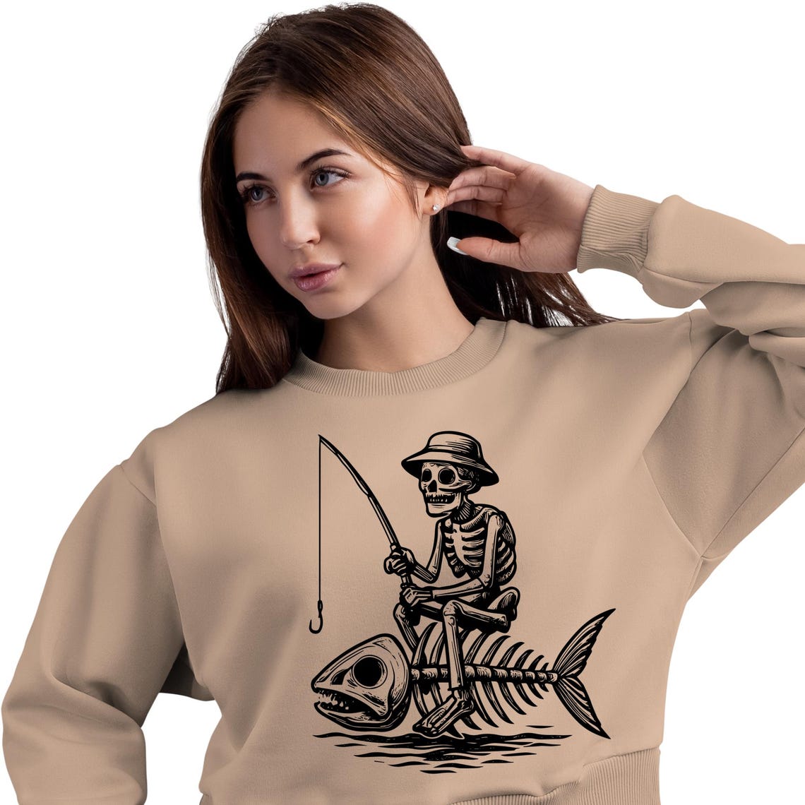 Skeleton Fisherman Svg, Skeleton Fisherman Holding Fish, Fisherman ...