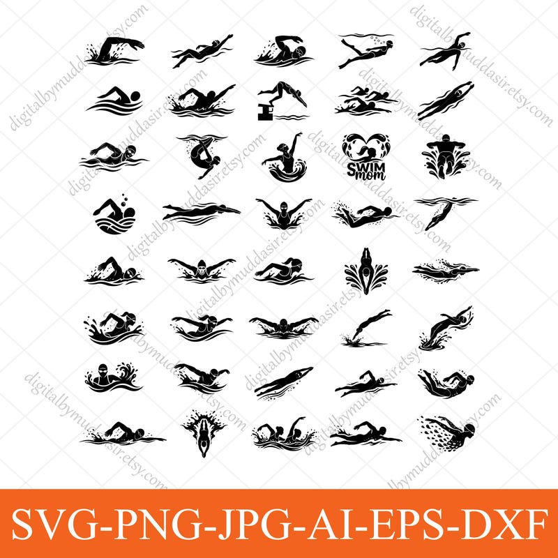 Swim Svg - Etsy