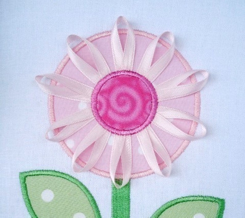 Embroidery Design for Machine Embroidery - Ribbon Flower Applique ...