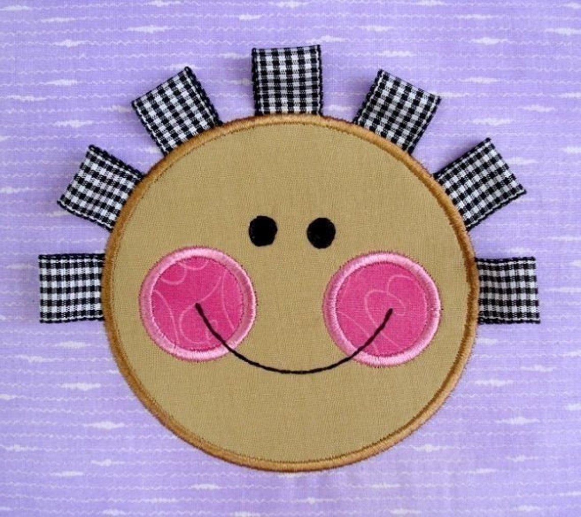 Embroidery Design for Machine Embroidery Applique - Happy Face - Two ...