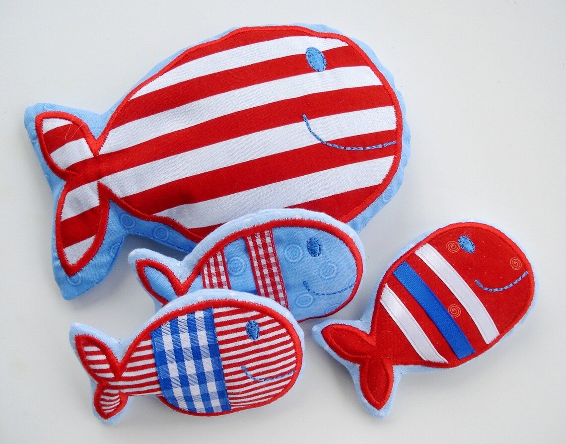 Fish Machine Embroidery In-the-hoop and Applique Design - Two Sizes 4x4 ...
