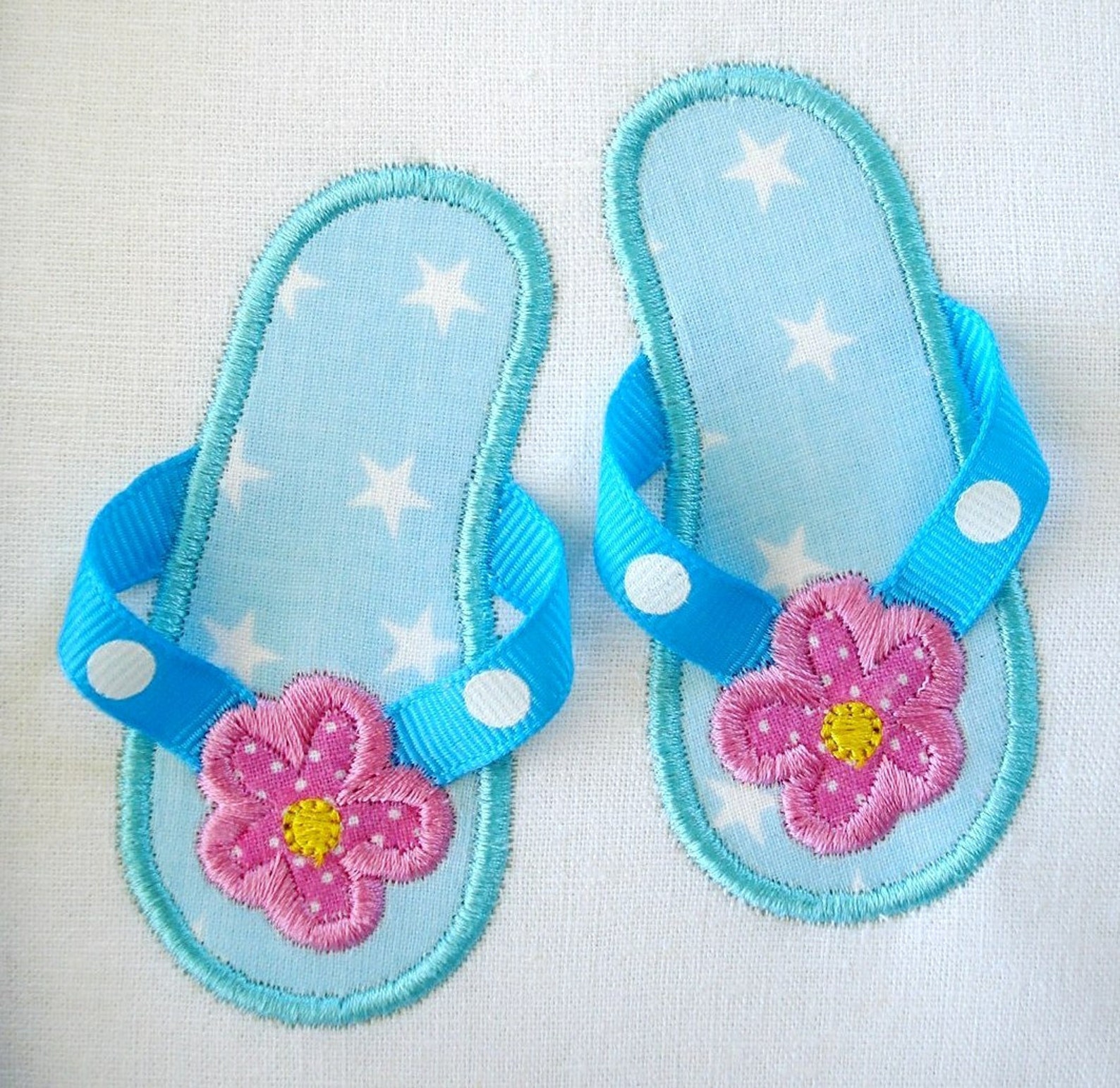 Flip Flops Machine Embroidery Design Applique - Three Sizes 4x4, 5x7 ...