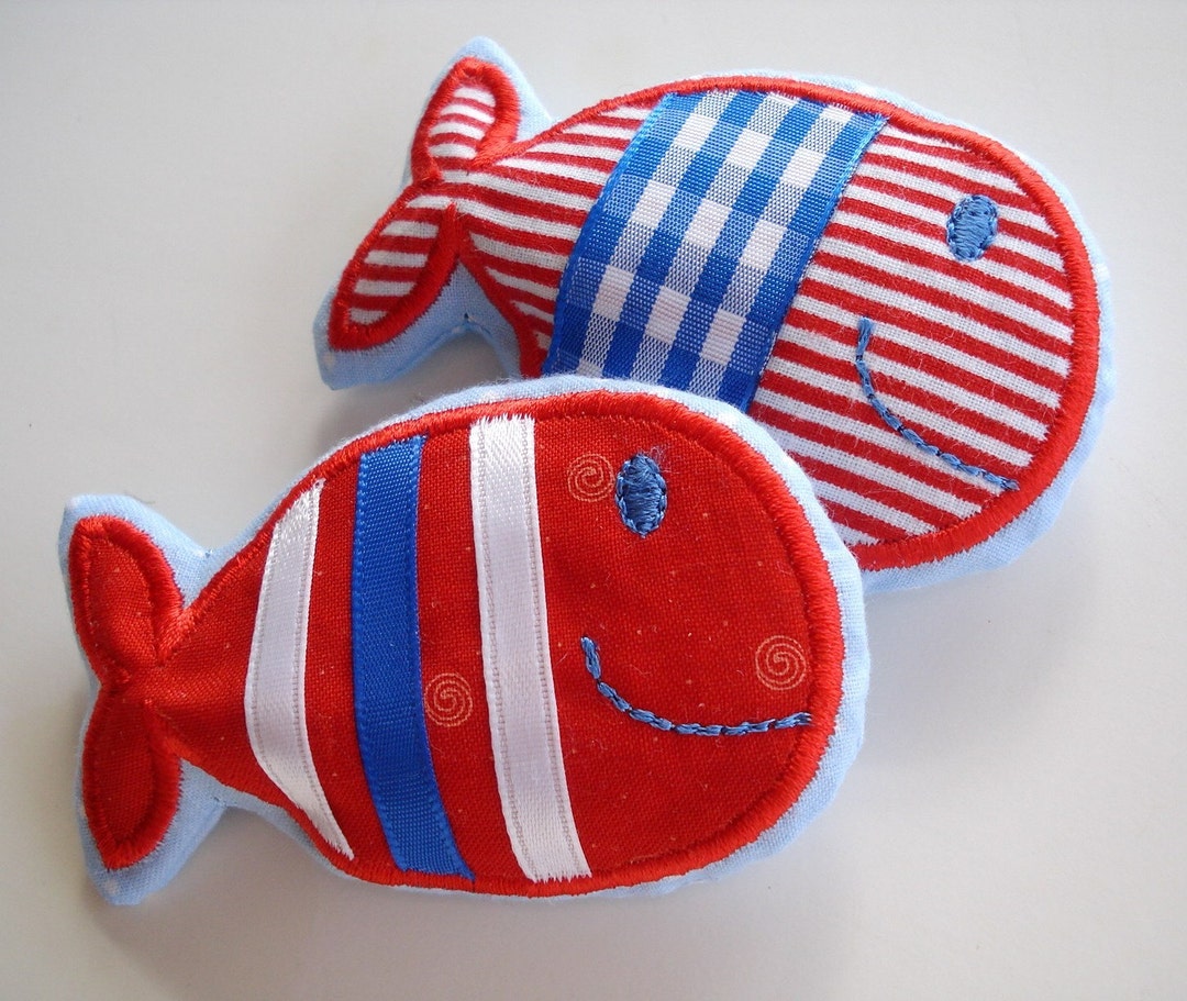 Fish Machine Embroidery In-the-hoop and Applique Design - Two Sizes 4x4 ...