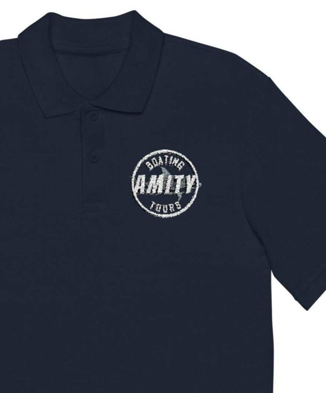 Jaws Shark 50th Polo Gift Jaws Anniversary Polo Shirt Embroidered Logo ...