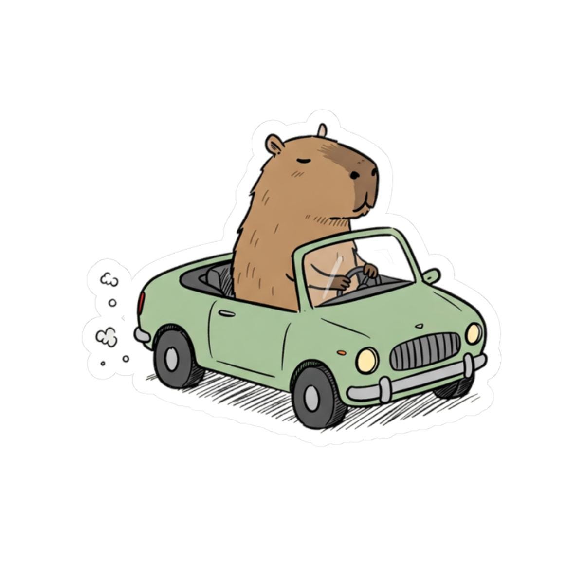 Capybara Sticker, Cute Capybara, Cute Animal Decal for Hydroflask ...