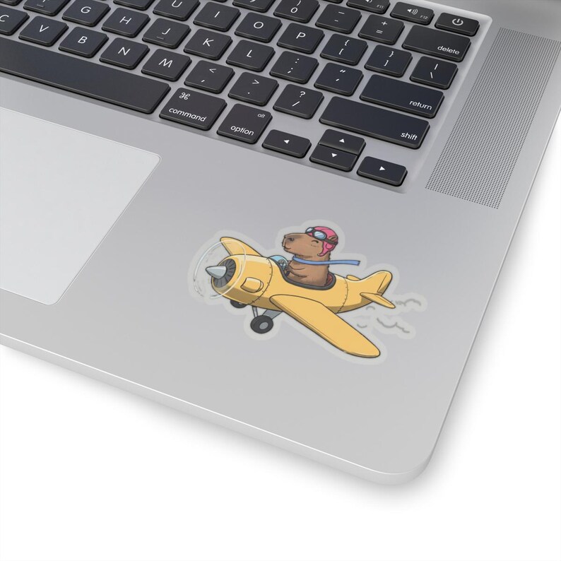 Capybara Sticker Cute Capybara Flying, Plane Animal Decal Wall Sticker ...