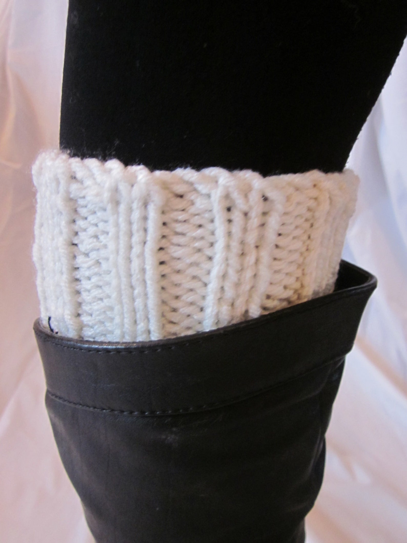 Hand Knit Boot Cuffs Boot Toppers. Leg Warmers Eggshell-off - Etsy