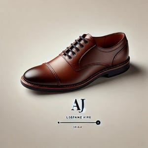 AJ Premium Leather Oxford Shoes for Men – Classic Brown Formal Dress ...