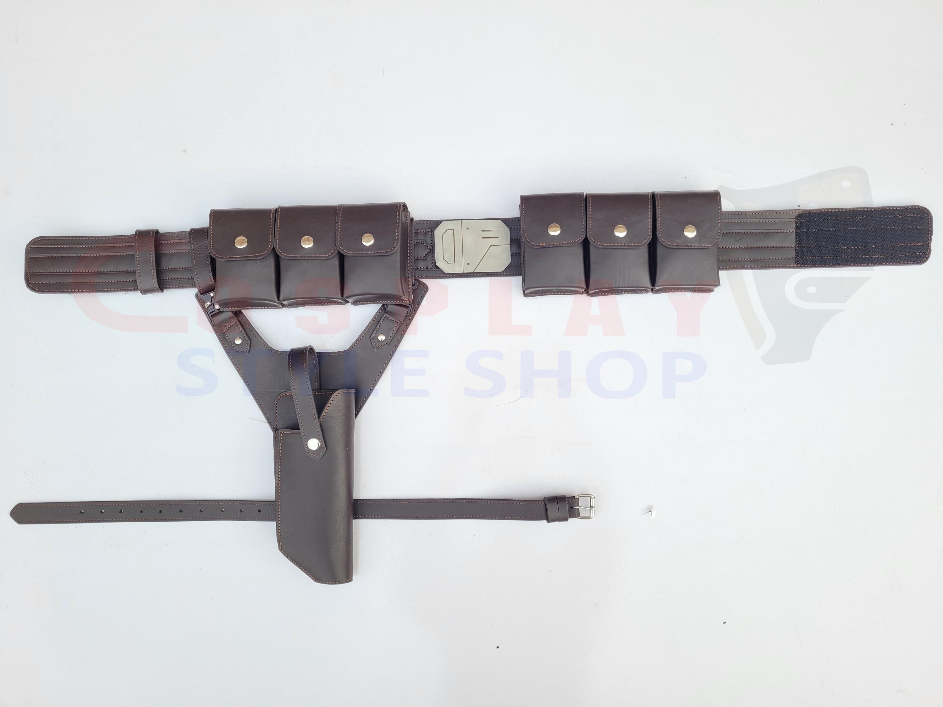 Costume Leather Belt Mandalorian Belt - Axe Woves, Holster and Pouches ...