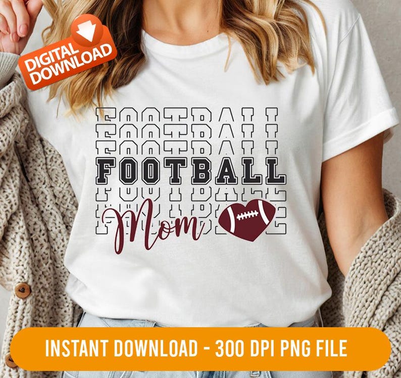 Football Mom Png, Football Mama Png, Football Png, Game Day, Football ...