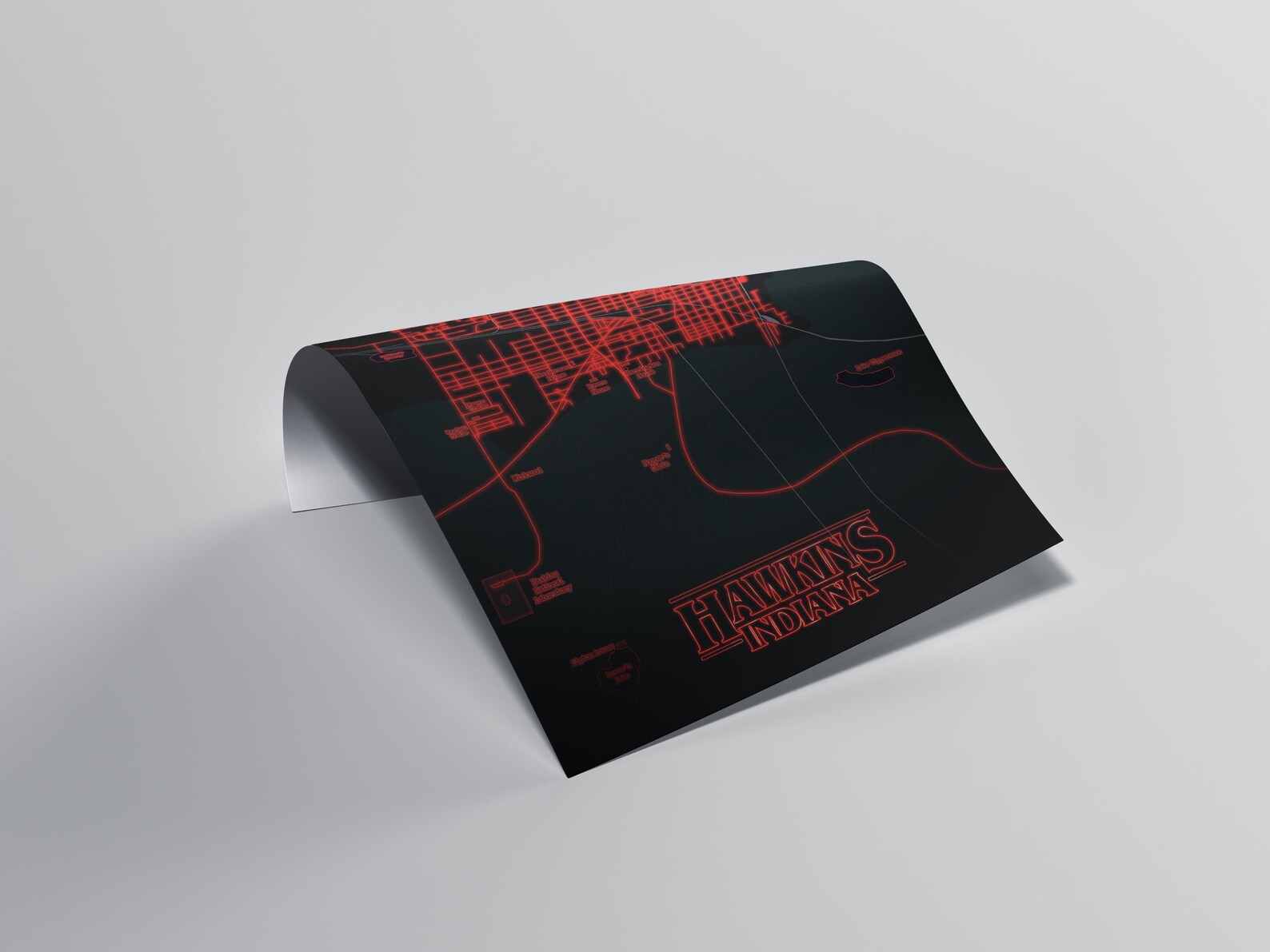 Stranger Things Hawkins Map Printable Poster, Digital Download With 20 ...
