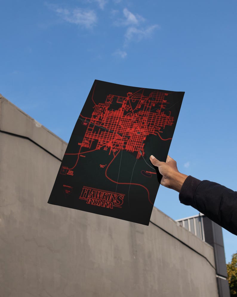 Stranger Things Hawkins Map Printable Poster, Digital Download With 20 ...