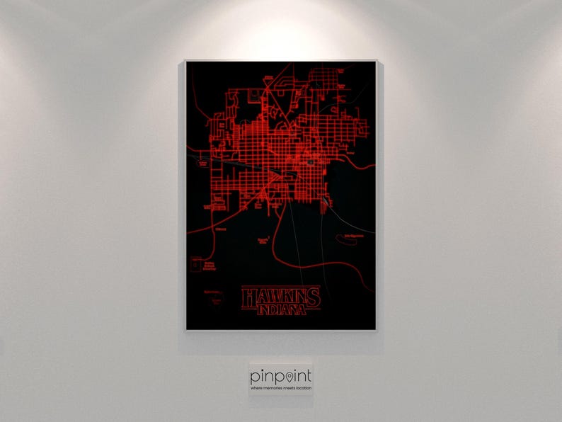 Stranger Things Hawkins Map Printable Poster, Digital Download With 20 ...