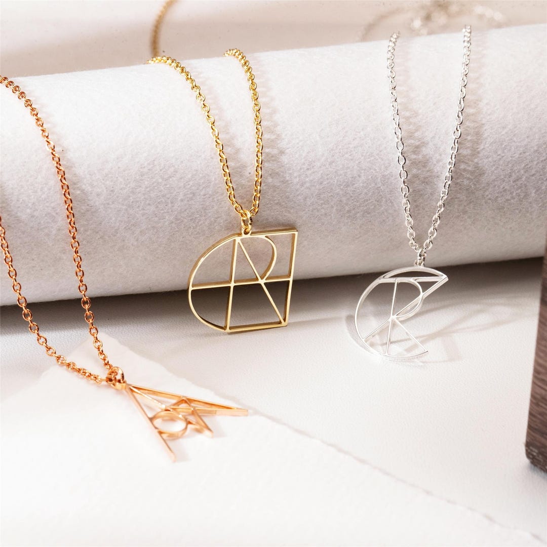 Geometric Name Necklace, Logo Design Name Necklace, Name Jewelry ...