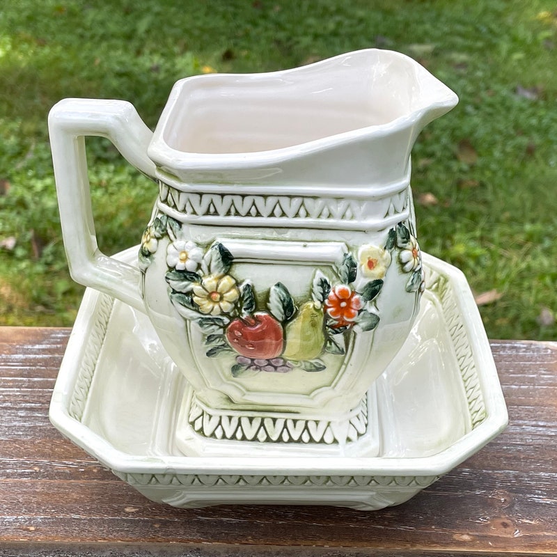 Pitcher and Bowl Set - Etsy