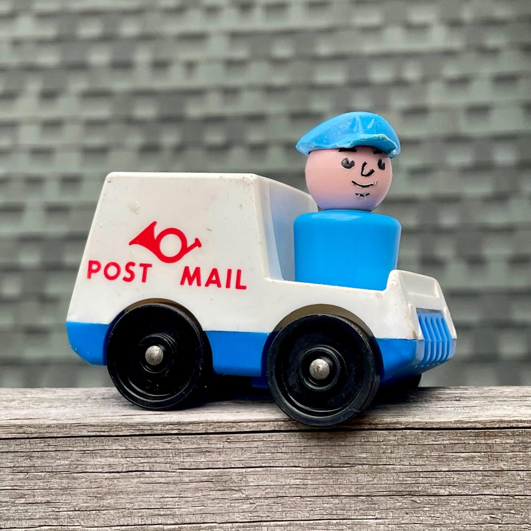Vintage Fisher Price Little People Mailman With Mail Truck 1980s FPLP ...